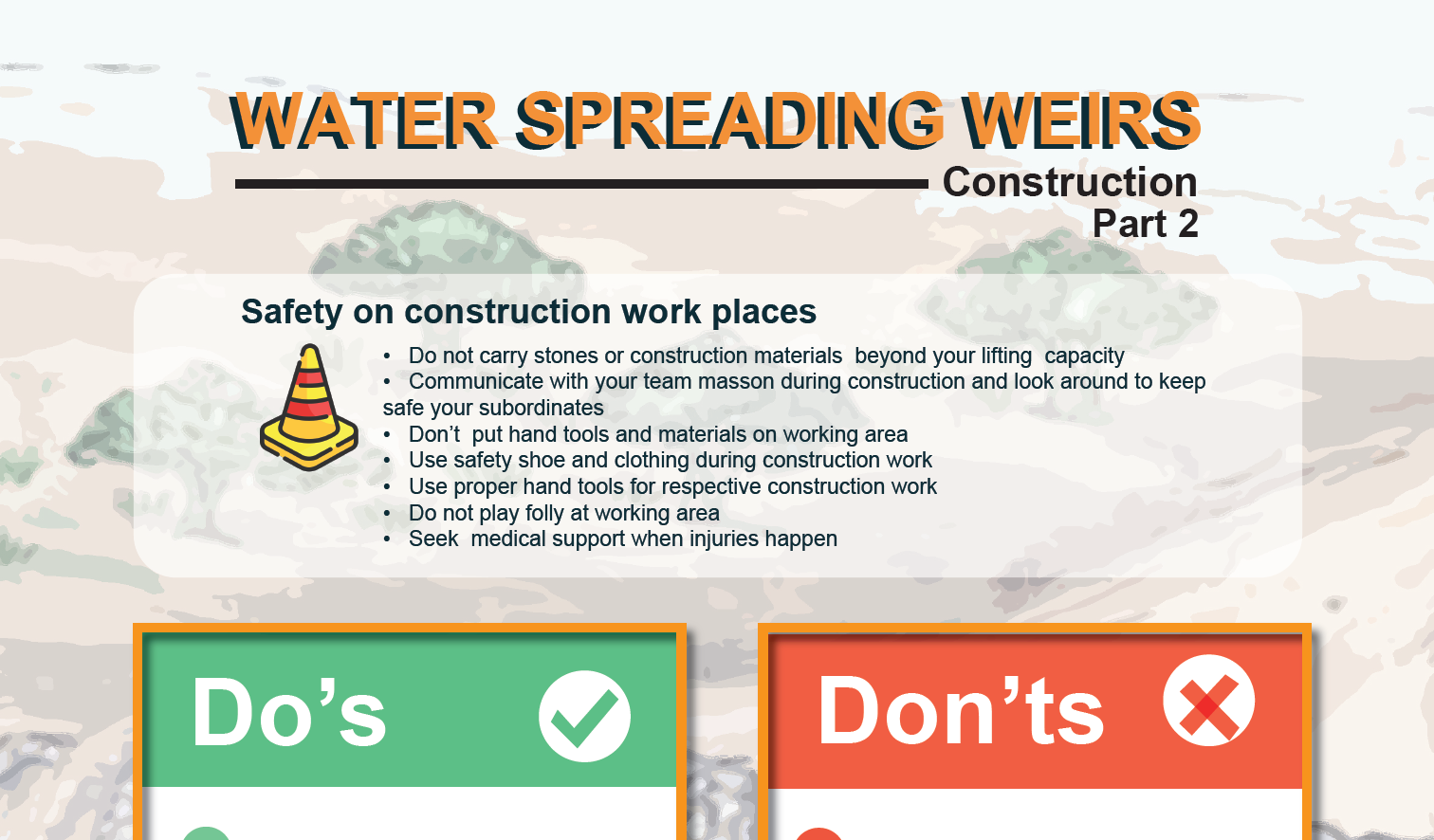 Water Spreading Weir, Do's and Don'ts Poster - Part B - DREAM for Dry Lowlands